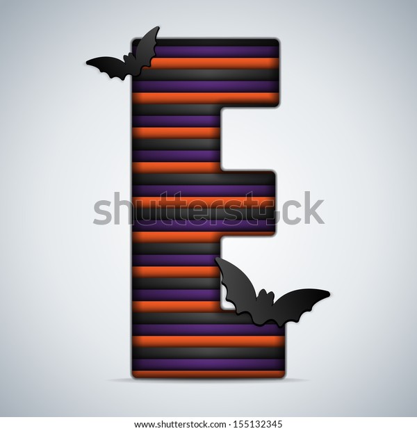 Vector Halloween Bat Alphabet Letters Stripe Stock Vector (Royalty Free ...