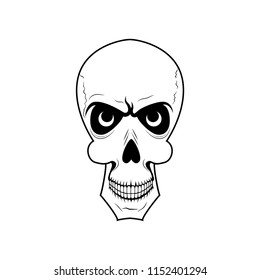 Vector Halloween Illustration Contour Skull Isolated Stock Vector ...
