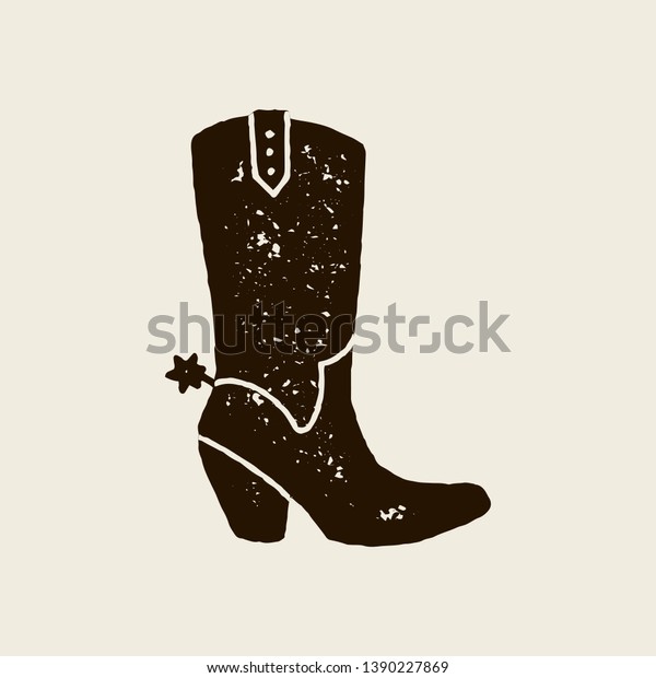 Vector Hand Draw Illustration Cowboy Boots Stock Vector (Royalty Free ...