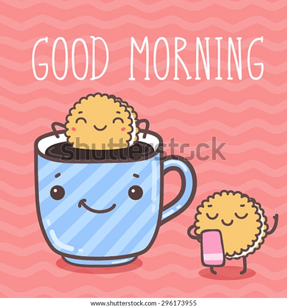 Vector Hand Draw Illustration Good Morning: เวกเตอร์สต็อก (ปลอดค่า ...