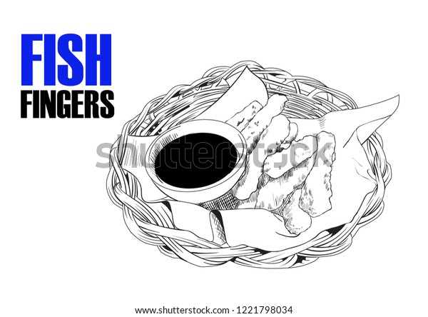 Vector Hand Drawing Fish Fingers On Stock Vector (Royalty Free ...