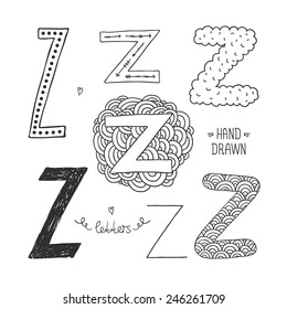 Vector Hand Drawn Alphabet Letter Z Stock Vector (Royalty Free ...