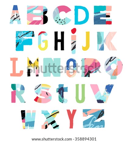 Vector Hand Drawn Artistic Alphabet Typeface Stock Vector (Royalty Free ...