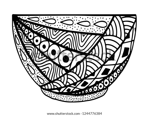 Vector Hand Drawn Bowl Illustration Stock Vector (Royalty Free ...
