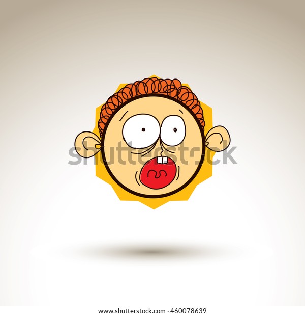 Vector Hand Drawn Cartoon Shouting Boy Stock Vector (Royalty Free ...