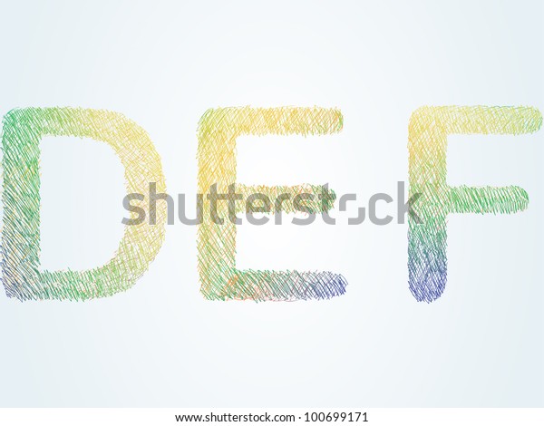 Vector Hand Drawn Colorful Alphabet Letters Stock Vector (Royalty Free ...