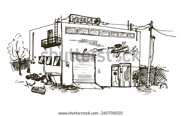 Vector Hand Drawn Detailed Illustration Repair Stock Vector (Royalty ...