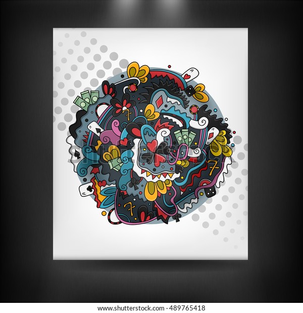 Vector Hand Drawn Doodle Art Template Stock Vector (Royalty Free ...