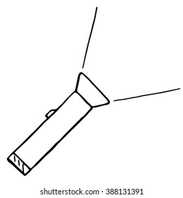 Vector Hand Drawn Doodle Flashlight Doodle Stock Vector (Royalty Free ...