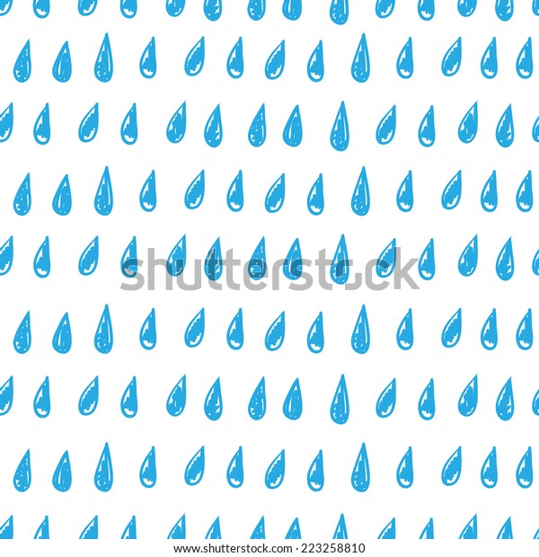Vector Hand Drawn Doodle Raindrops Pattern Stock Vector (Royalty Free ...