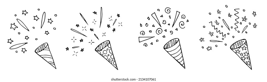 Vector Hand Drawn Firework Clipart Cute Stock Vector (Royalty Free ...
