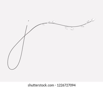 Vector Hand Drawn Floral J Monogram: vetor stock (livre de direitos ...