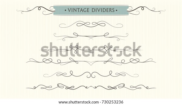 Vector Hand Drawn Flourishes Dividers Graphic Stock Vector (Royalty ...