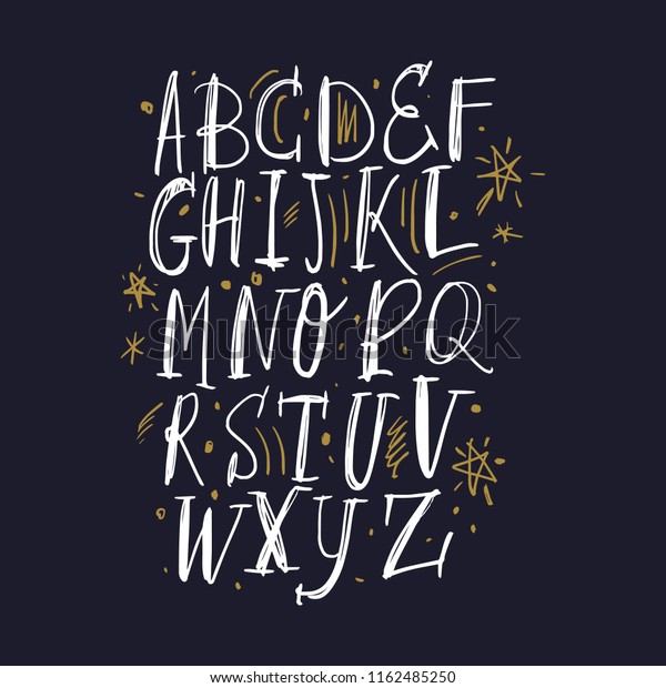 Vector Hand Drawn Font Letters Set Stock Vector (Royalty Free ...
