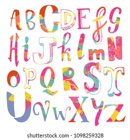 Vector Hand Drawn Funky Decorative Font Stock Vector (Royalty Free ...