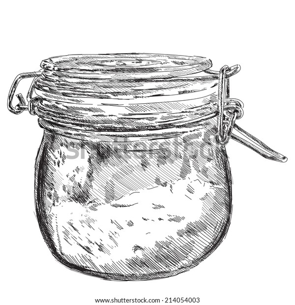 Vector Hand Drawn Glass Jar Graphic Stock Vector (Royalty Free) 214054003