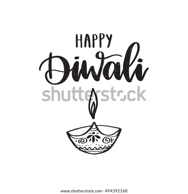 Vector Hand Drawn Greeting Card Happy Stock Vector Royalty Free 494392168 Shutterstock