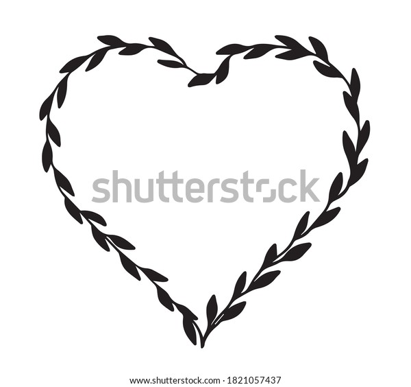 Vector Hand Drawn Heart Frame Stock Vector (Royalty Free) 1821057437 ...