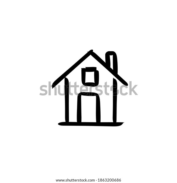 Vector Hand Drawn House Icons Simple Stock Vector (Royalty Free ...