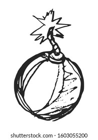 Vector Hand Drawn Illustration Bomb Motives Stock Vector (Royalty Free ...