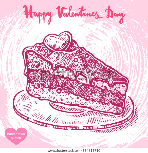 Vector Hand Drawn Illustration Cake On Stock Vector (Royalty Free ...