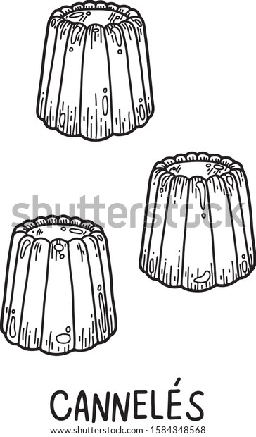 Vector Hand Drawn Illustration Canneles French Stock Vector (Royalty ...