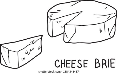 Vector Hand Drawn Illustration Cheese Brie Stock Vector (Royalty Free ...