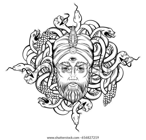 Vector Hand Drawn Illustration Fortune Teller Stock Vector (Royalty ...
