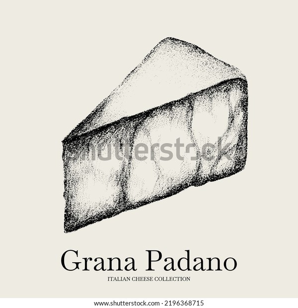 Vector Hand Drawn Illustration Grana Padano Stock Vector (Royalty Free ...