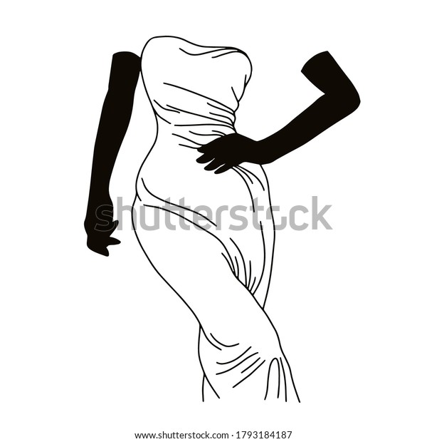 Vector Hand Drawn Illustration Invisible Woman Stock Vector (Royalty ...