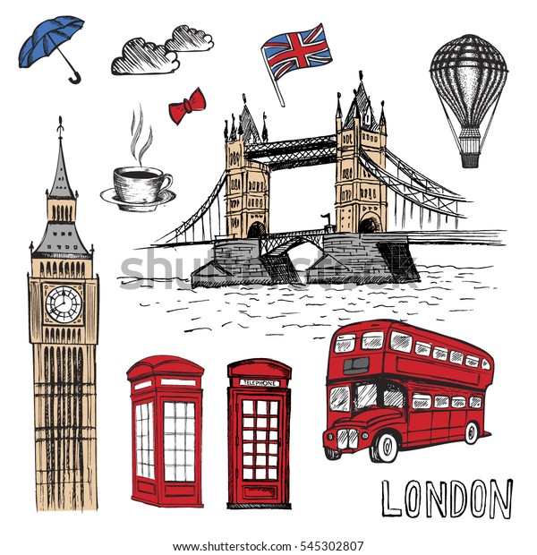 Vector Hand Drawn Illustration London Symbols 库存矢量图（免版税）545302807 ...