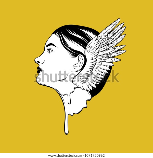 Vector Hand Drawn Illustration Melting Girl Stock Vector (Royalty Free ...