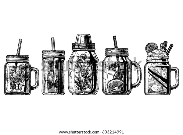 Vector Hand Drawn Illustration Set Shaker Stock Vector (Royalty Free ...