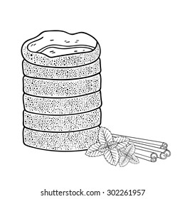 Vector Hand Drawn Illustration Trdelnik Stock Vector (Royalty Free ...