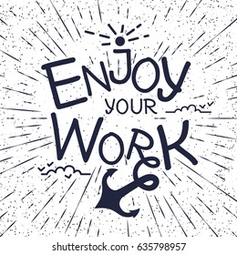 Vector Hand Drawn Inspirational Lettering Enjoy 스톡 벡터(로열티 프리) 635798957 ...