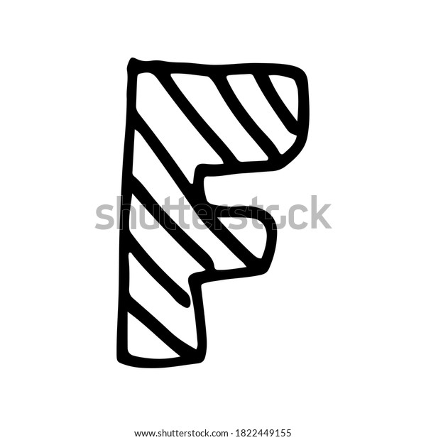 Vector Hand Drawn Letter F Colorful Stock Vector (Royalty Free) 1822449155