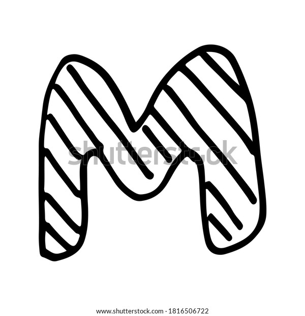 Vector Hand Drawn Letter M Colorful Stock Vector (Royalty Free) 1816506722
