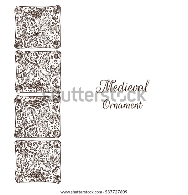 Vector Hand Drawn Medieval Ornamental Background Stock Vector (Royalty ...