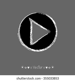 Vector Hand Drawn Play Icon Sketch Stock Vector (Royalty Free ...
