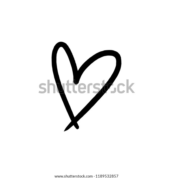 Vector Hand Drawn Simple Cute Heart Stock Vector (Royalty Free) 1189532857