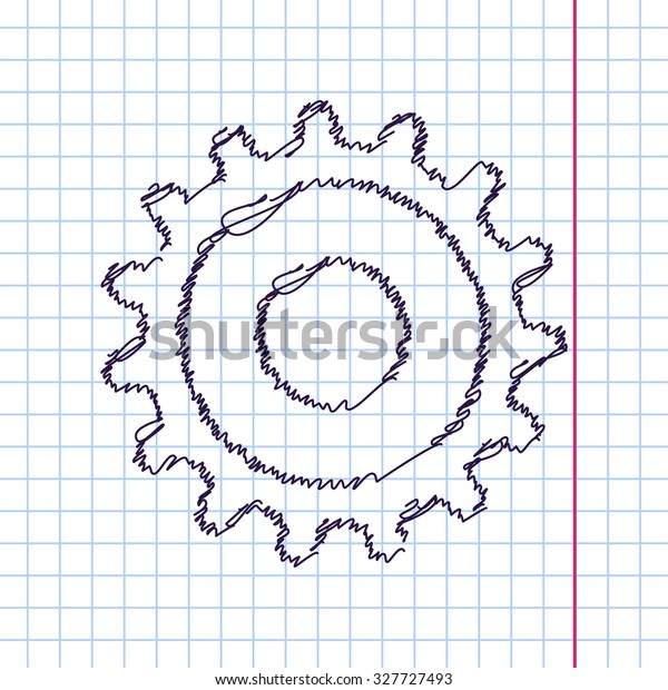 Vector Hand Drawn Sketch Cogwheel Icon Stock Vector (Royalty Free ...