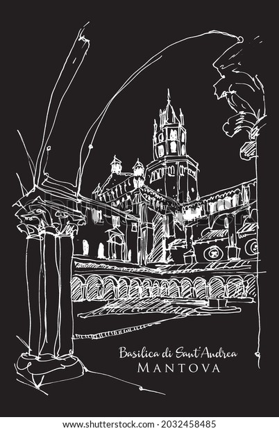 Vector Hand Drawn Sketch Illustration Basilica Stock Vector (Royalty ...