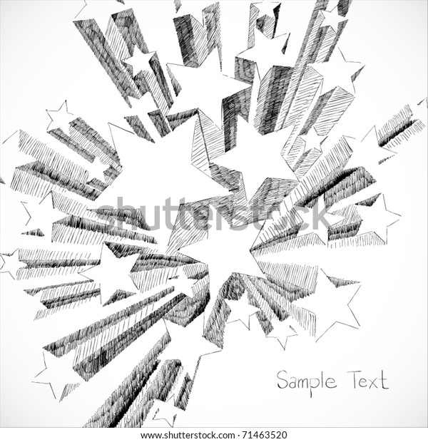 Vector Hand Drawn Star Burst Stock Vector (Royalty Free) 71463520