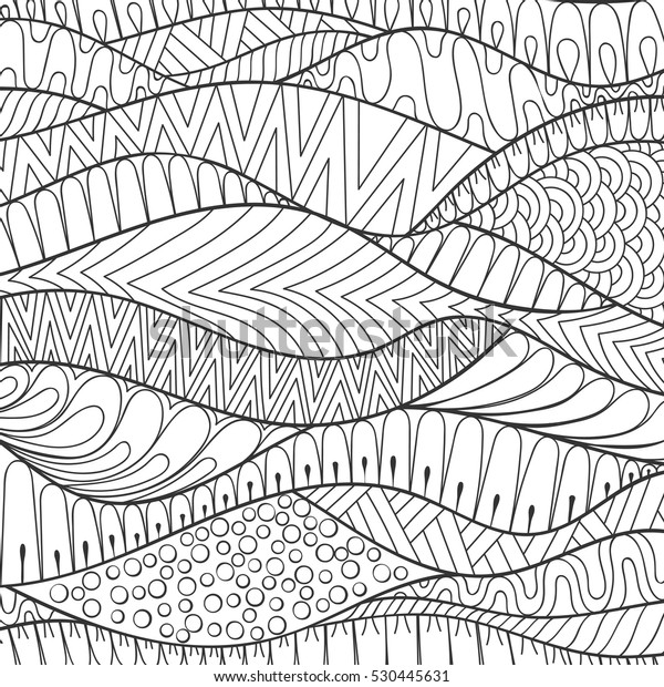 Vector Hand Drawn Stripe Monochrome Patterned Stock Vector (Royalty ...