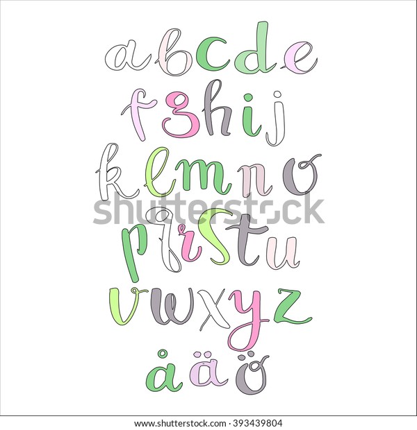 Vector Hand Drawn Swedish Alphabet Pastel Stock Vector (Royalty Free ...
