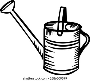 Vector Hand Drawn Watering Can Outline Stock Vector (Royalty Free ...