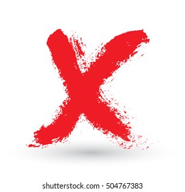 Vector Hand Drawn X Markgrunge Letter Stock Vector (Royalty Free ...