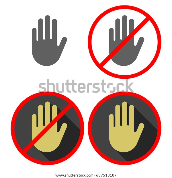 Vector Hand Embargo Icon Drop Shadow Stock Vector (Royalty Free ...