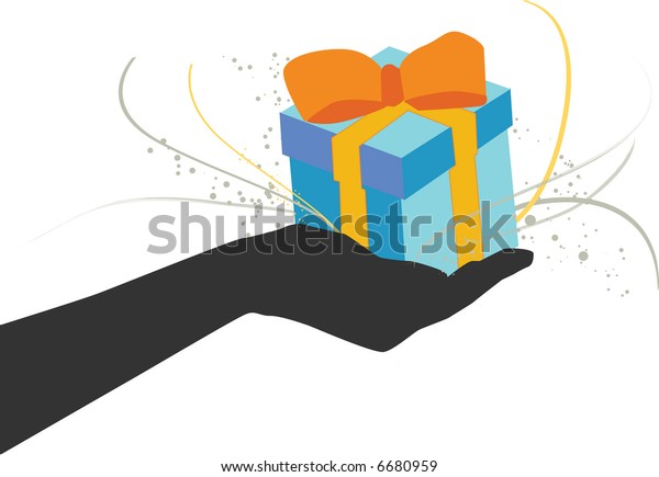 Vector Hand Holding Present Stock Vector (Royalty Free) 6680959 ...