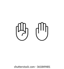 Vector Hand Icon Black Outline Isolated: vector de stock (libre de ...